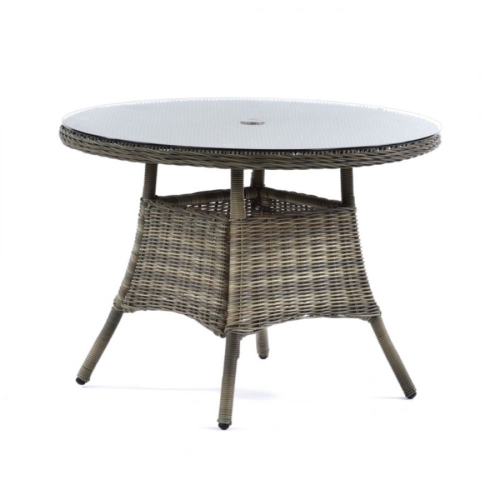 Fiji Rattan Round Glass Dining Table - JB Commercial Furniture