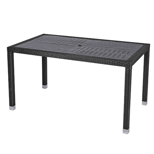 Maldives Rectangle Rattan Outdoor Dining Table with Aluminium Top - JB ...
