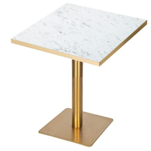 Hermes Brass Square Dining Table - laminate top - MOQ 2 - JB Commercial ...