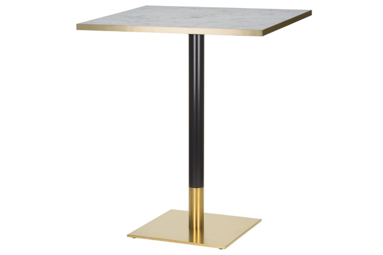 Pontus Brass & Black Square Poseur Table with laminate top - JB ...