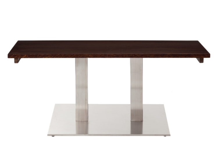 Bounty Rectangle Coffee Table with Solid Wooden Top - Twin Pedestal ...